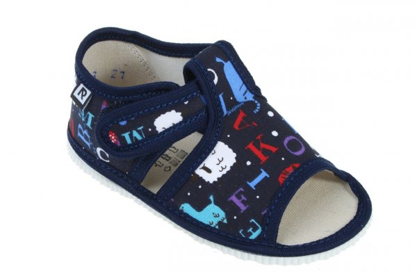 Papučky RAK(2023) 100014-3/ABM - LOŠ - abeceda modrá | Midana